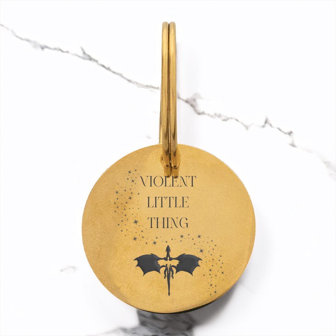 Dragon Themed Etched Key Chain Tag | Double Dragon Celestial Book ...