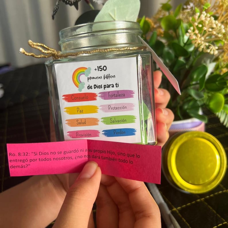 Personalized Printable Bible Verse Jar: Promises With Colors, Daily ...