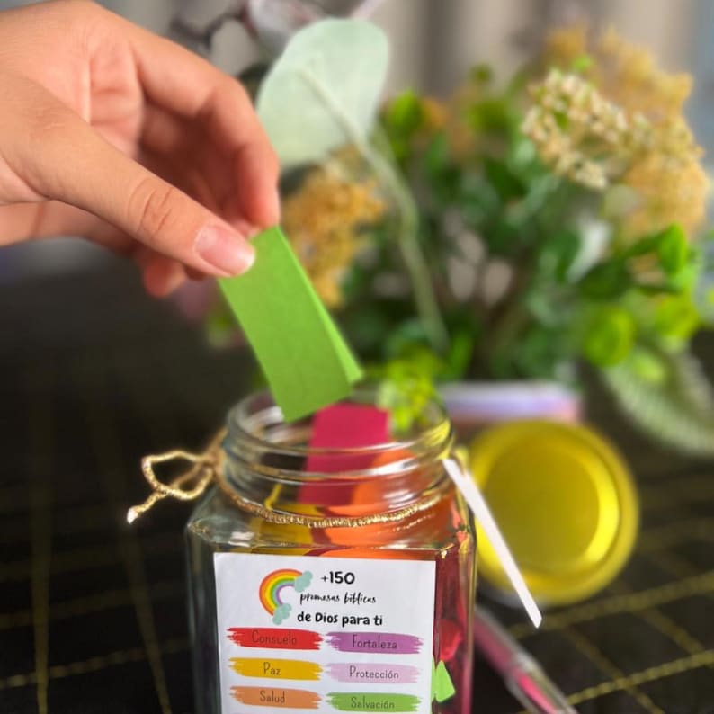 Personalized Printable Bible Verse Jar: Promises With Colors, Daily ...