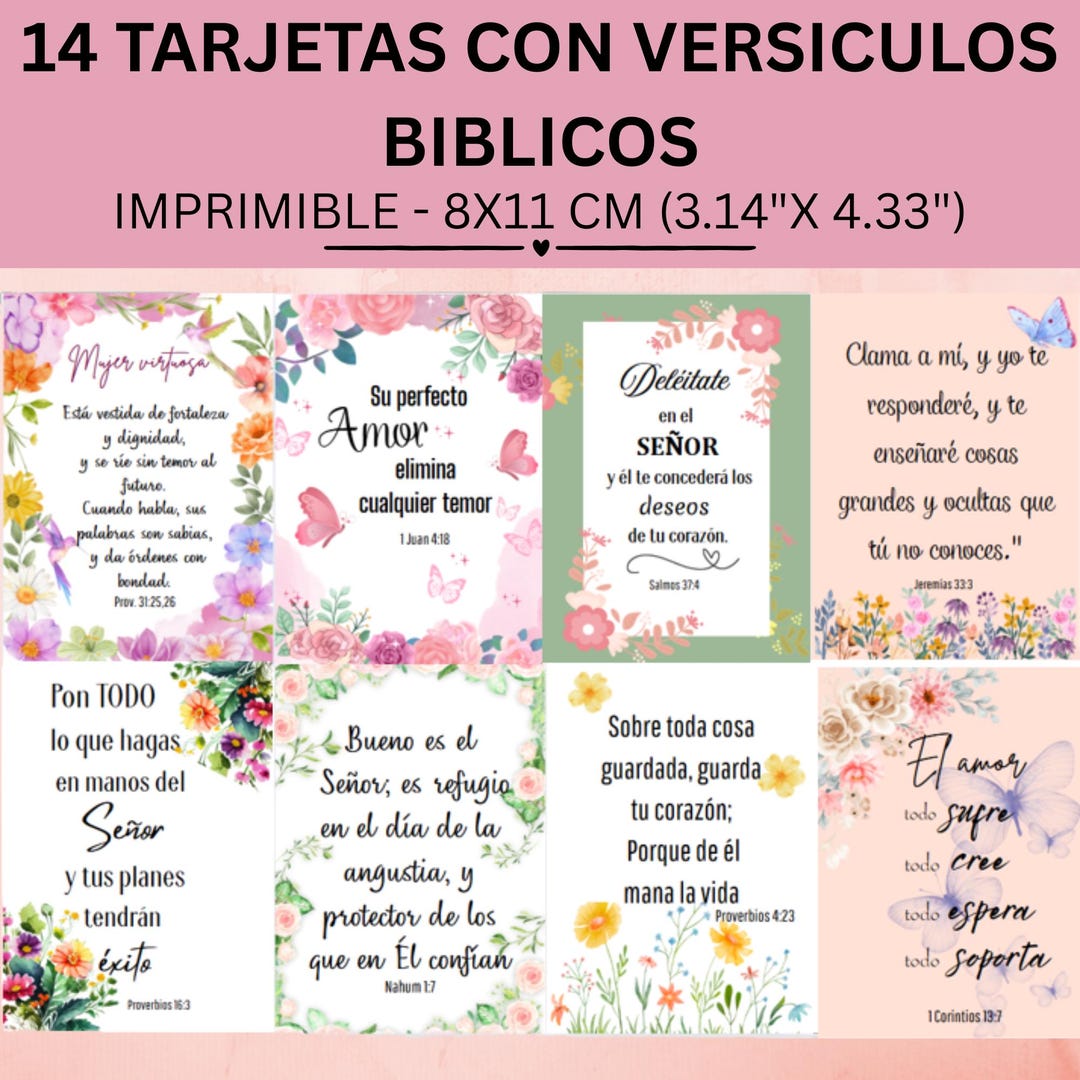 Inspirational Bible Verse Cards - Christian Scripture Cards (digital ...