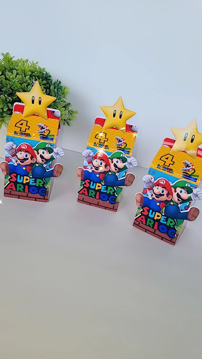 Super Mario Party, Super Mario Birthday, Super Mario Personalized Boxes ...