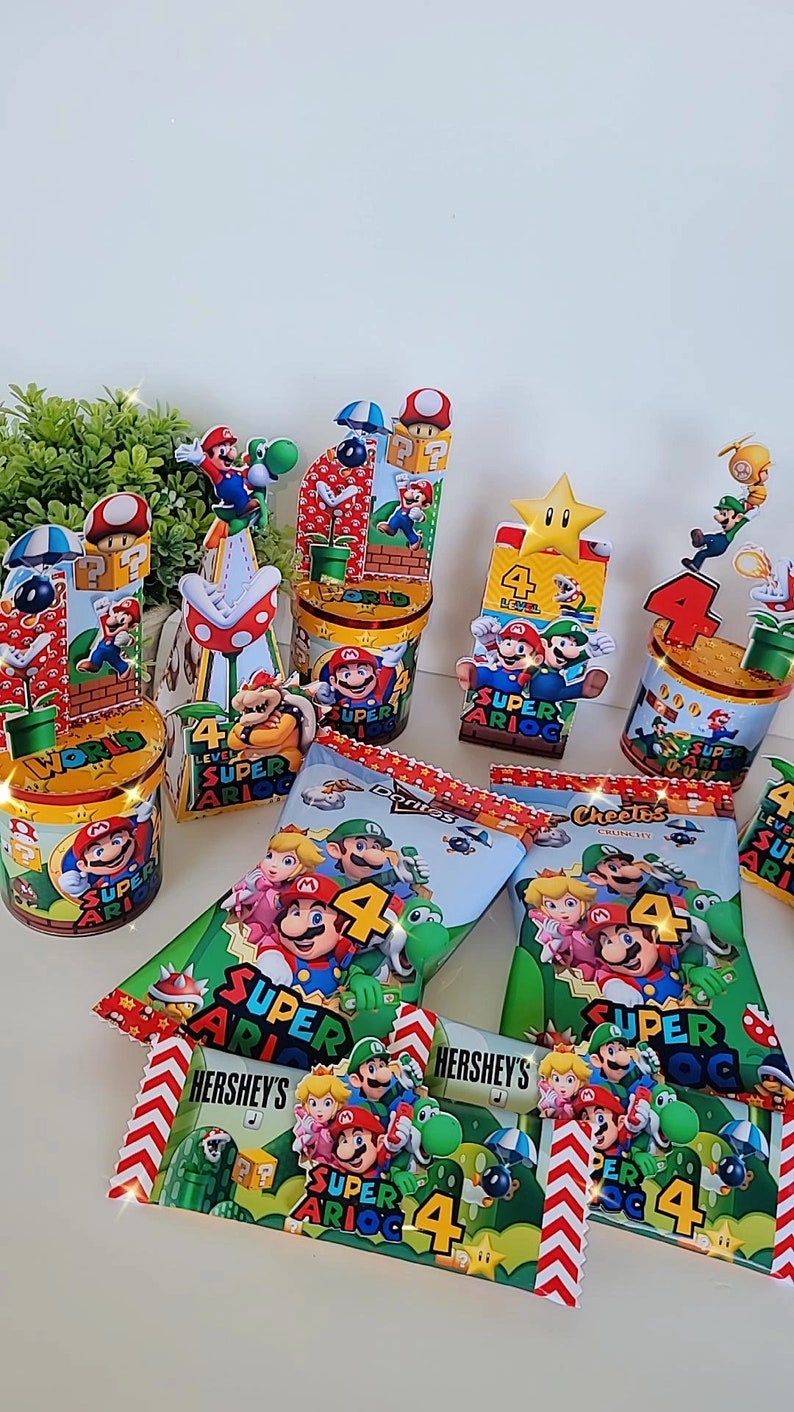 Super Mario Party, Super Mario Birthday, Super Mario Personalized Boxes ...