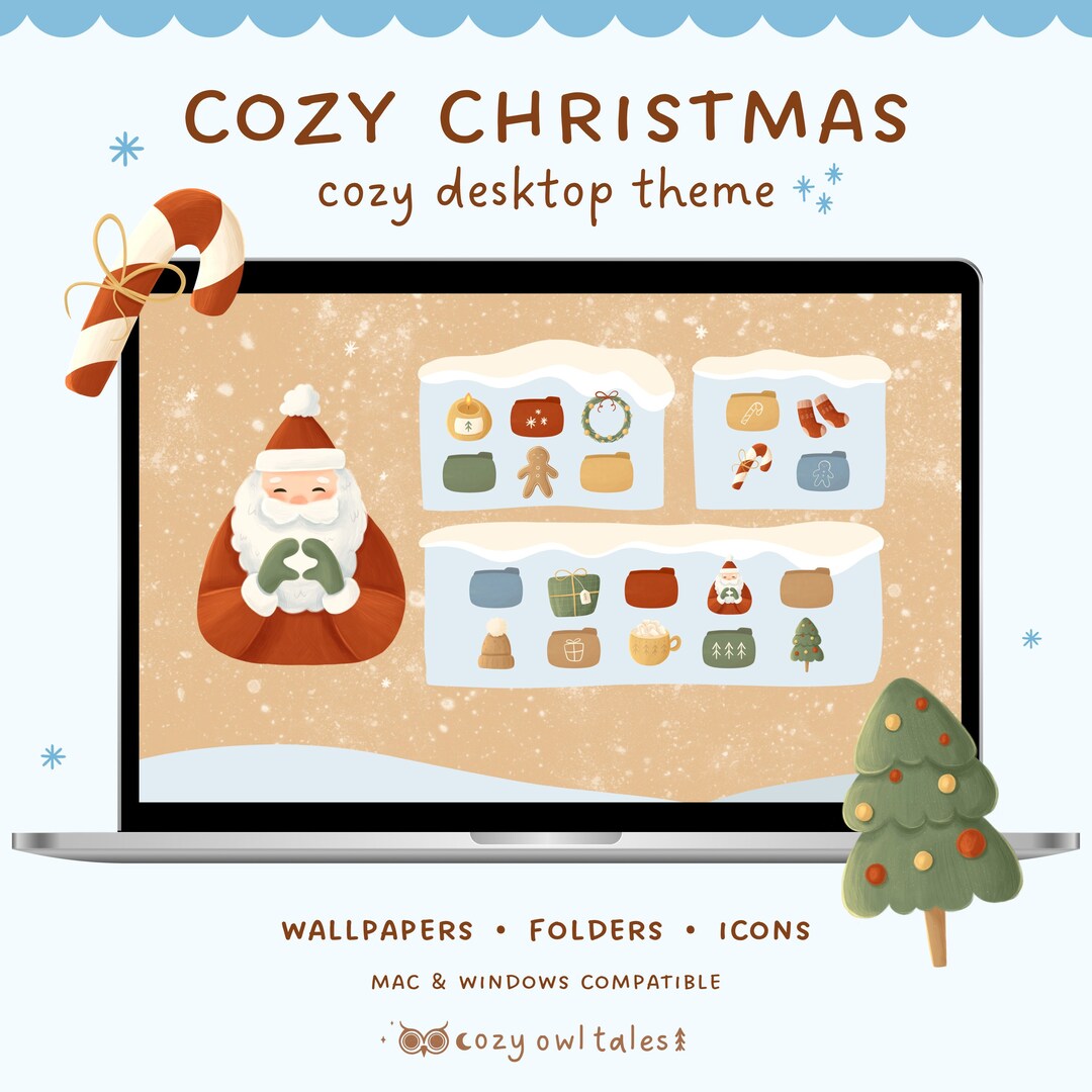 Christmas Desktop Wallpaper Organizer + Mac Folder Icons & Windows ...