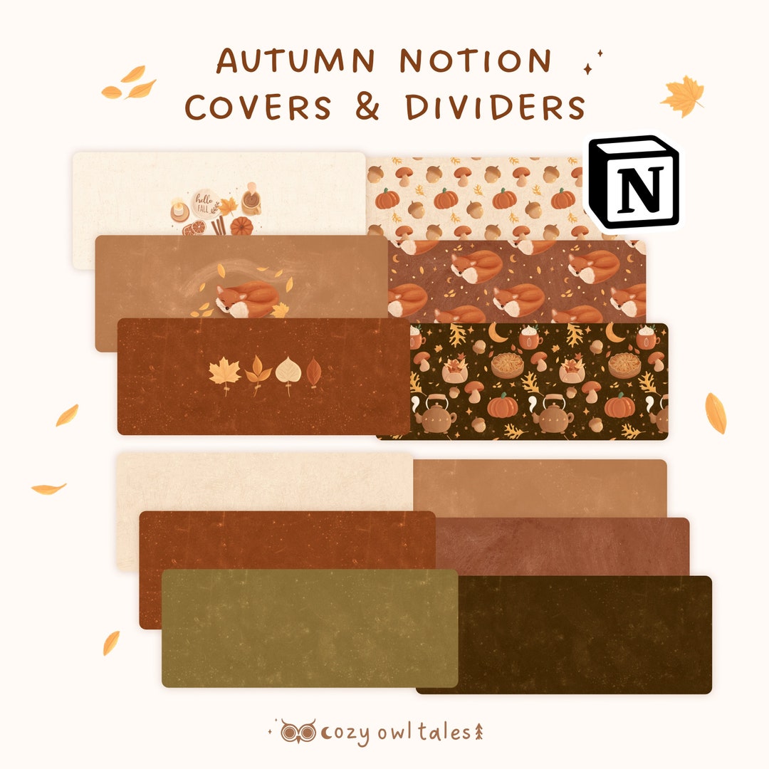 Autumn Notion Covers for Notion Templates | Hand-drawn Beige Notion ...