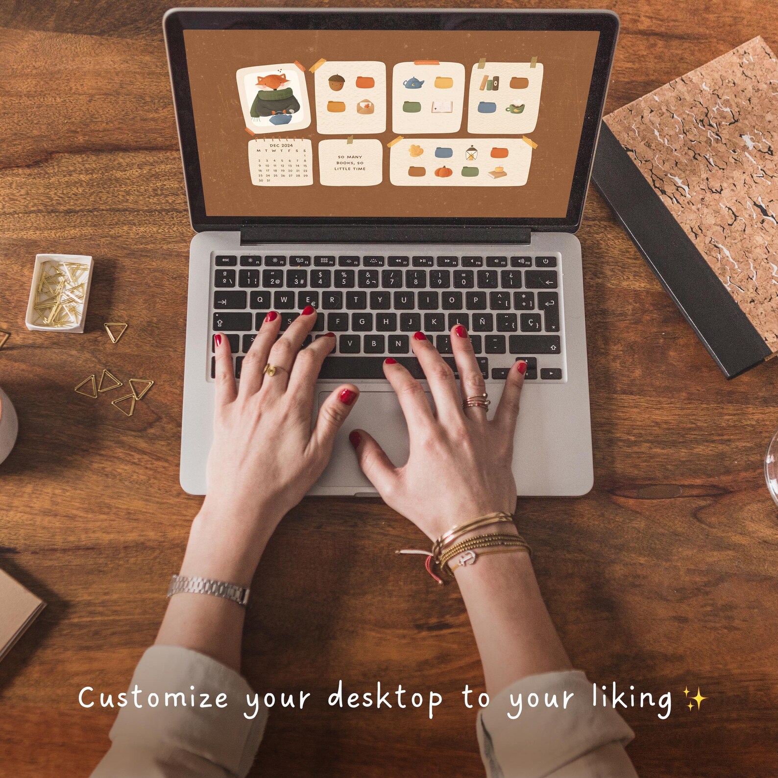 Winter Desktop Wallpaper Organizer 2025-2026 Calendar + Mac Folder ...