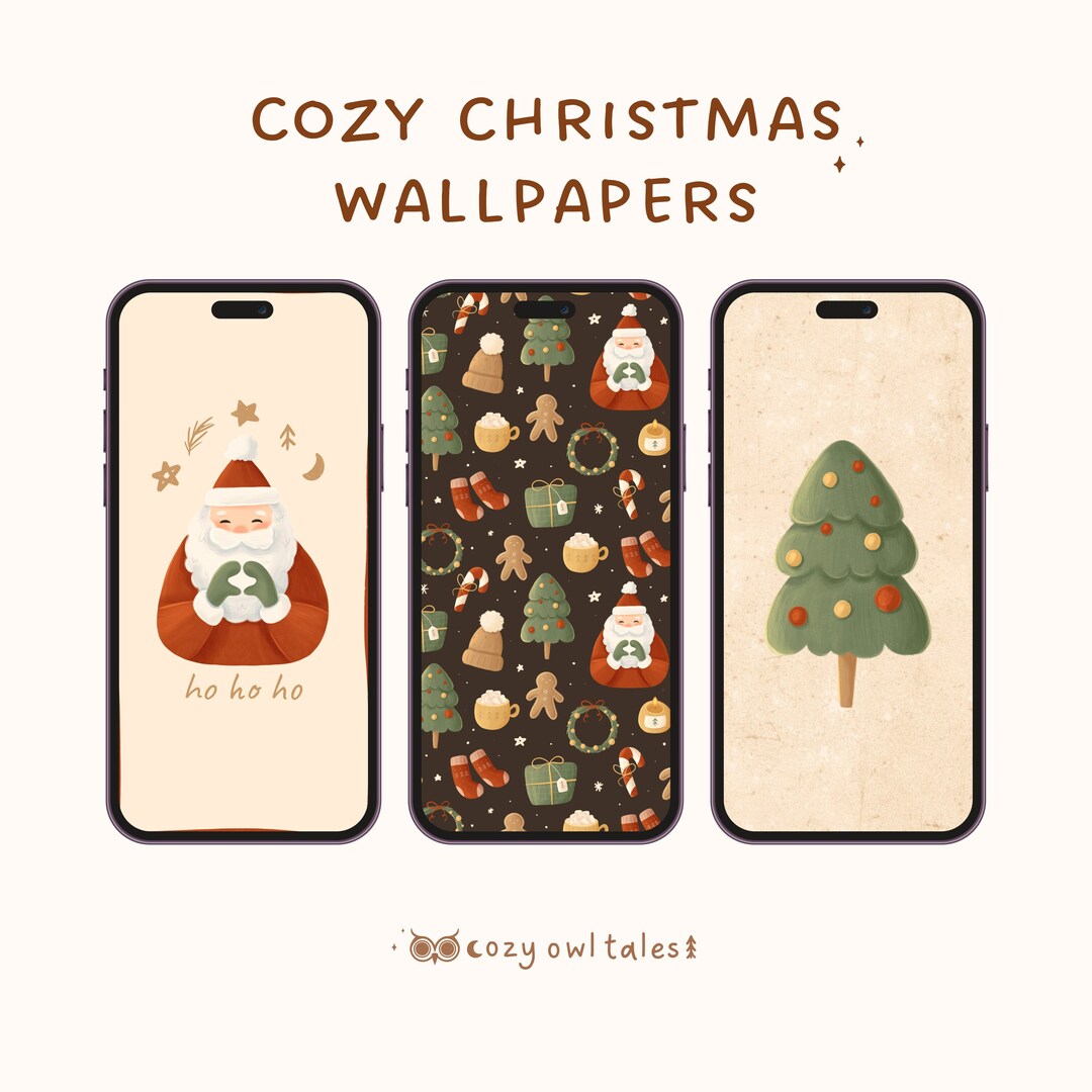 Cozy Christmas Phone Wallpapers | Christmas Aesthetic Lock Screen - Etsy