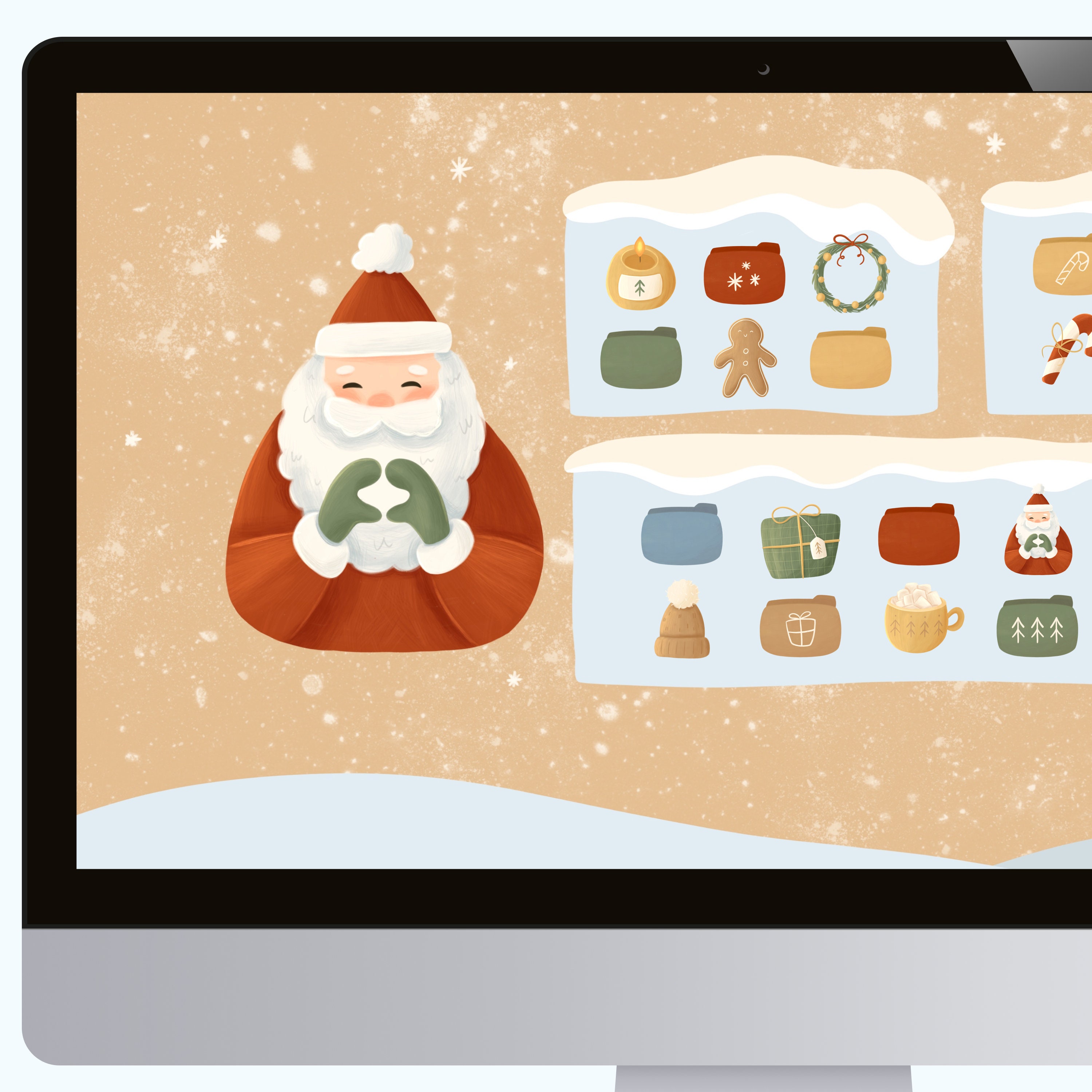 Christmas Desktop Wallpaper Organizer Mac Folder Icons & Windows Folder ...