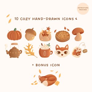 Autumn/fall Notion Icons for Notion Templates | Hand-drawn Beige Notion ...