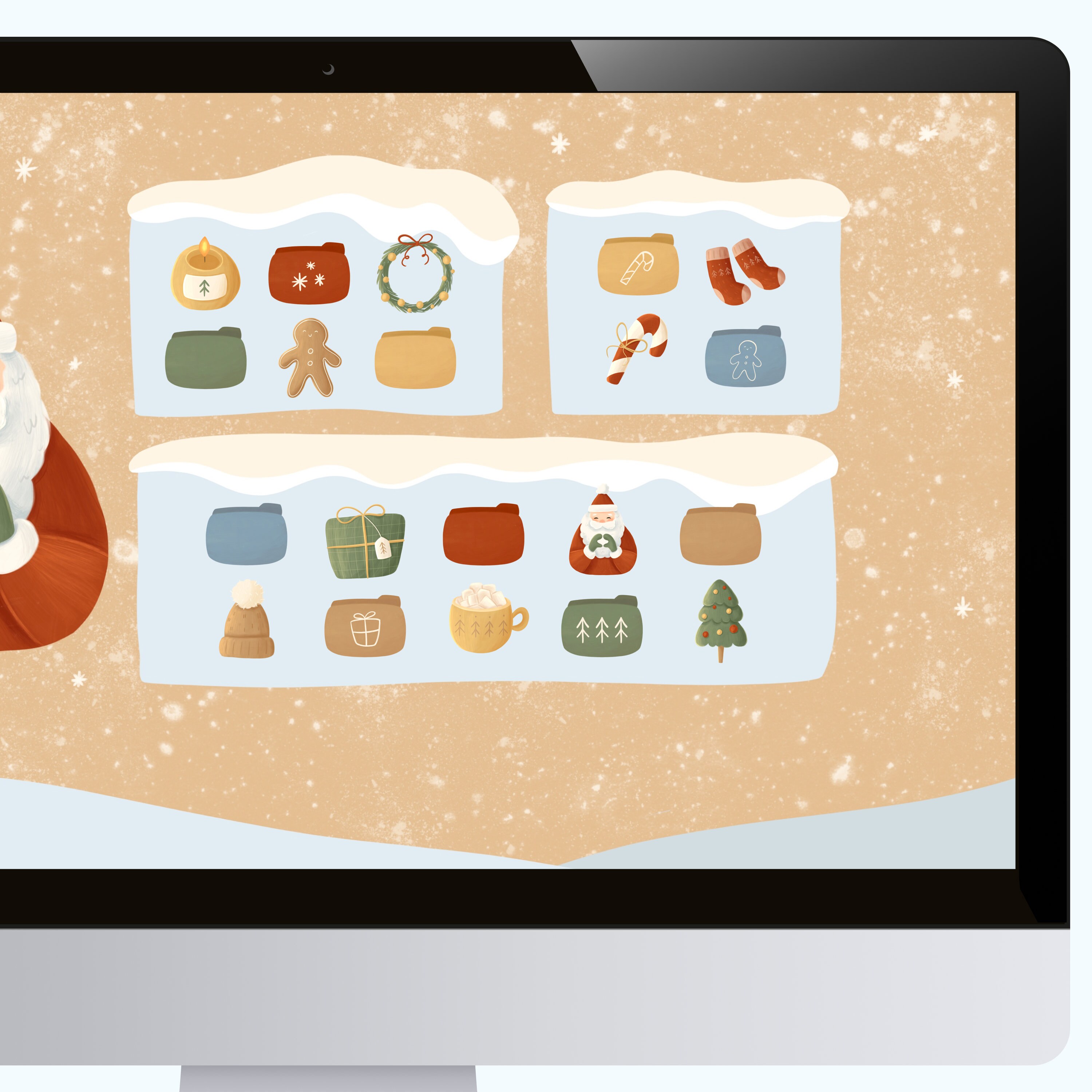 Christmas Desktop Wallpaper Organizer + Mac Folder Icons & Windows ...