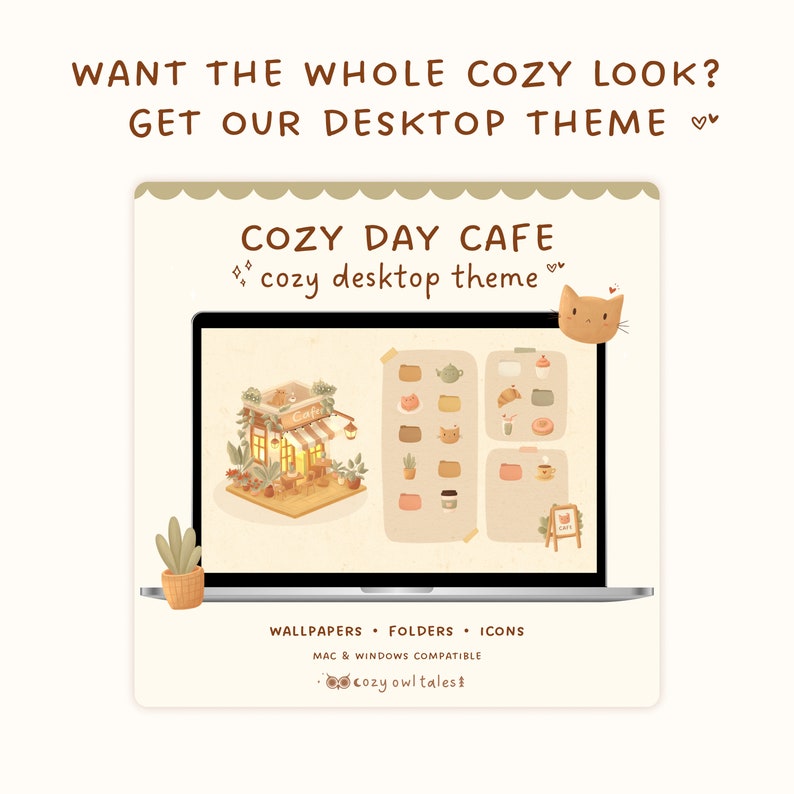 Cozy Cat Cafe Wallpapers | Summer Aesthetic Lock Screen - Etsy