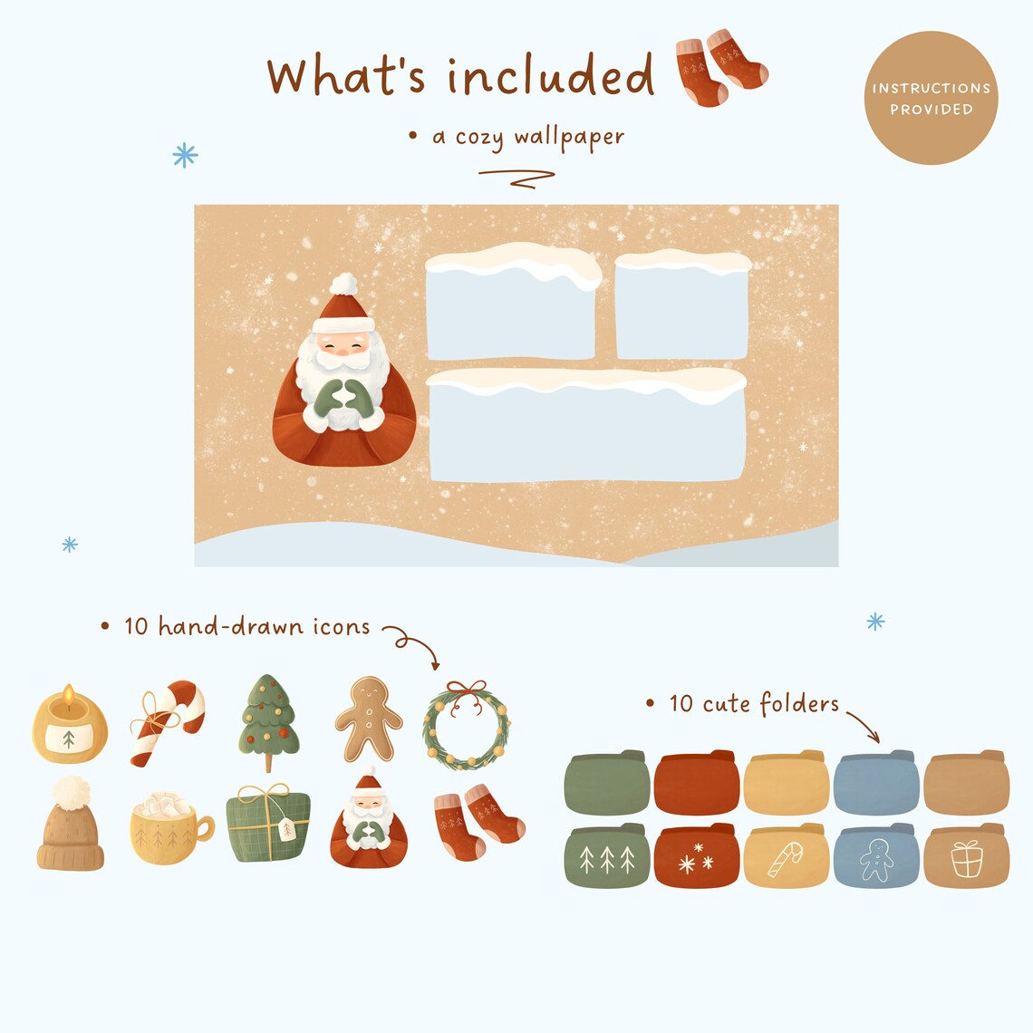 Christmas Desktop Wallpaper Organizer Mac Folder Icons & Windows Folder ...