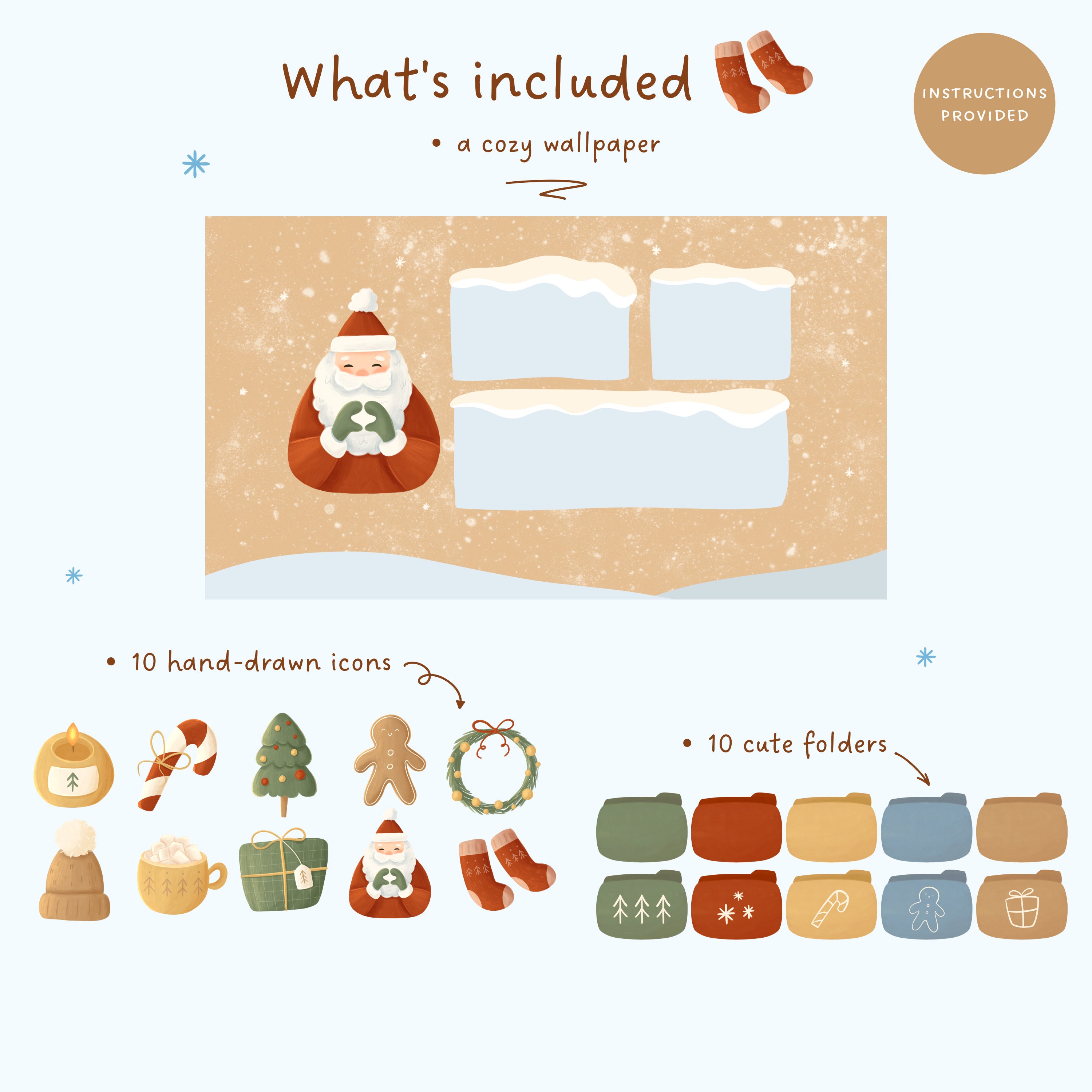 Christmas Desktop Wallpaper Organizer + Mac Folder Icons & Windows ...