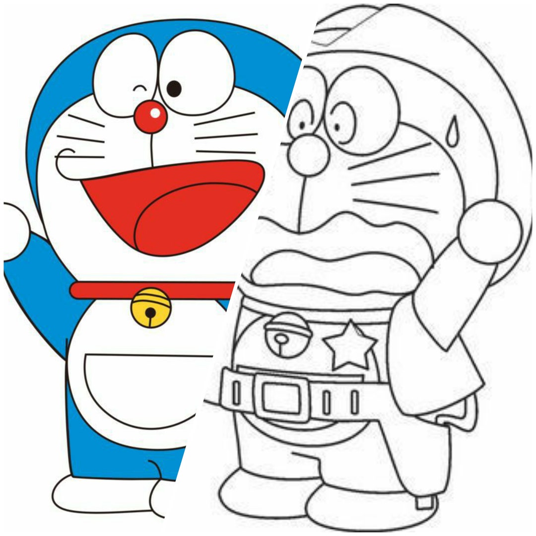 40 Doraemon Cartoon Coloring Pages - Etsy