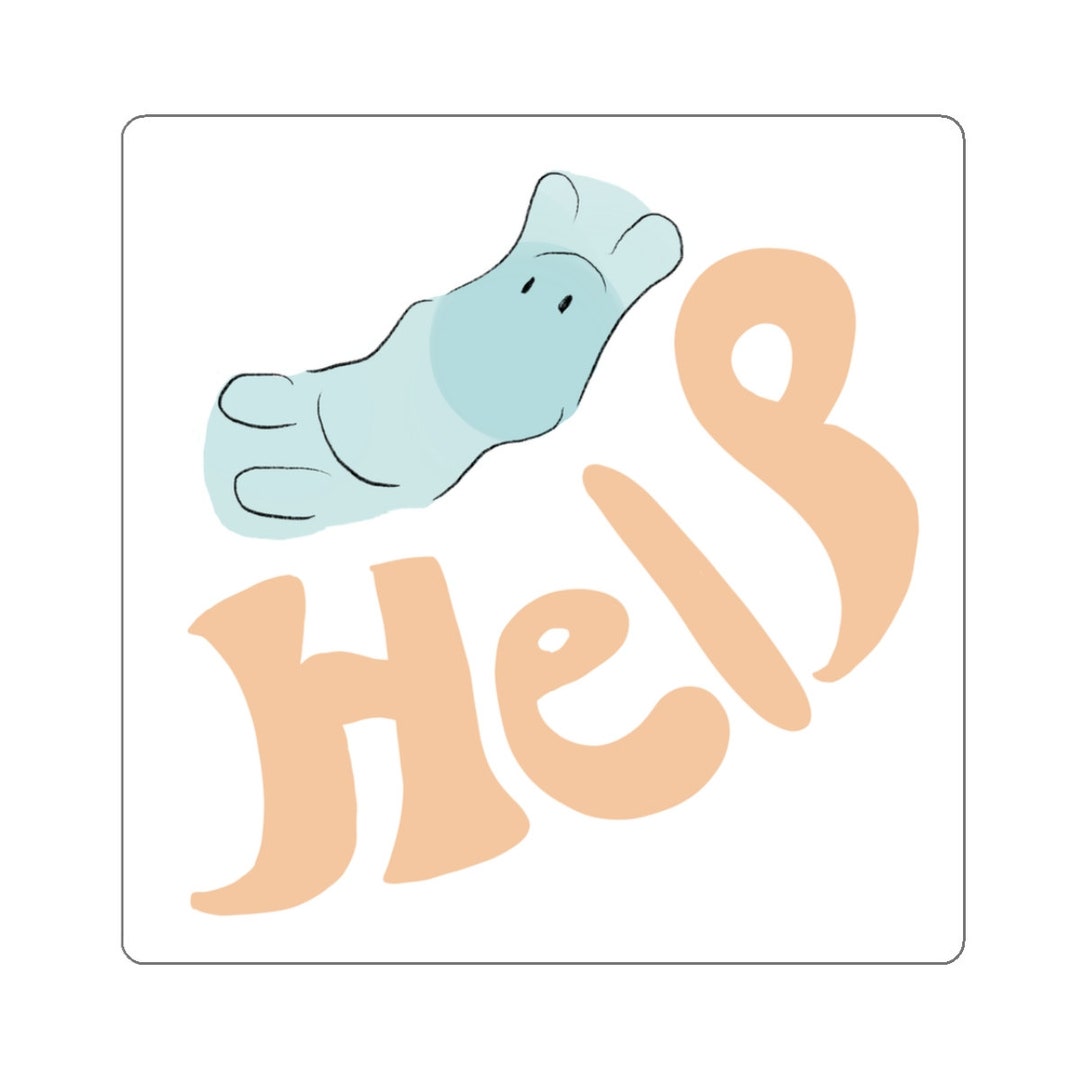 Cute Blob Guy Help Sticker - Etsy