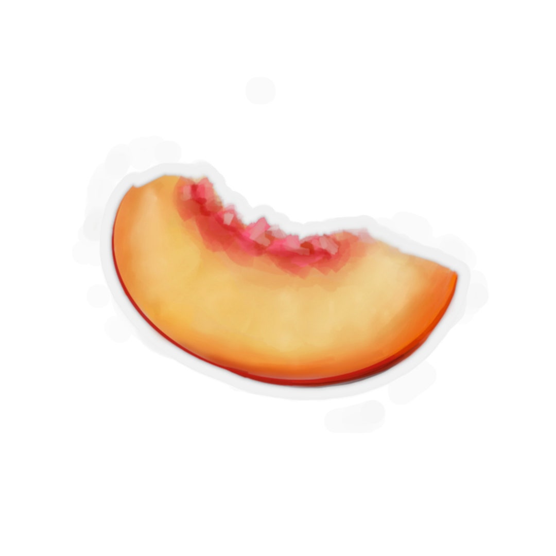 Peach Slice Sticker - Etsy