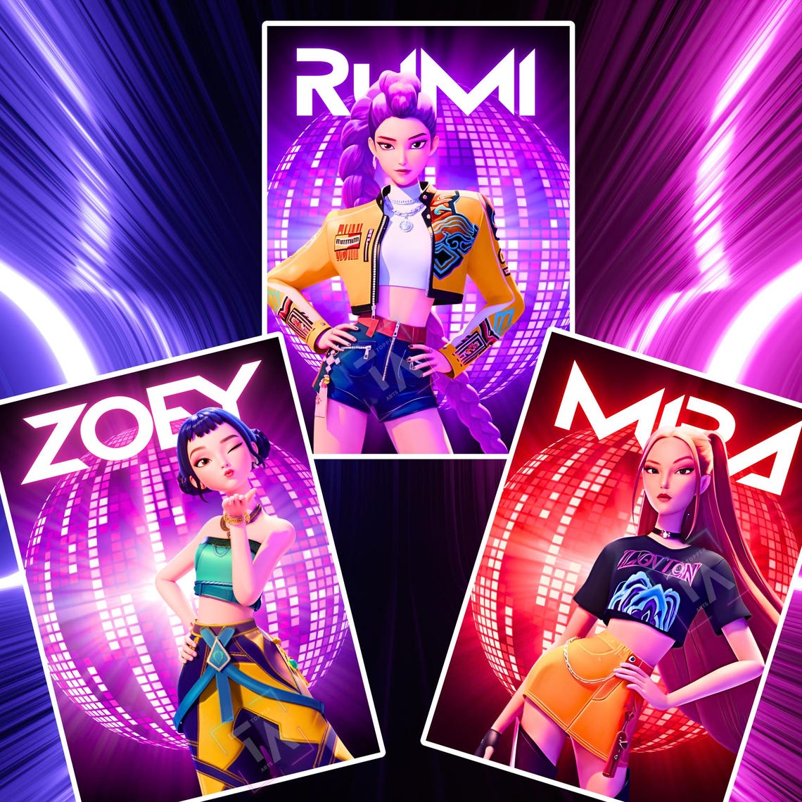 Kpop Demon Hunter Wall Art Printable Poster Bundle PNG Digital Kids ...