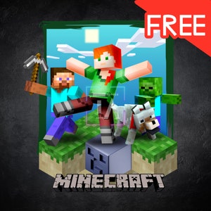 Minecraft PNG Steve Alex Cricut T Shirt Sublimation Sticker Minecrafter ...