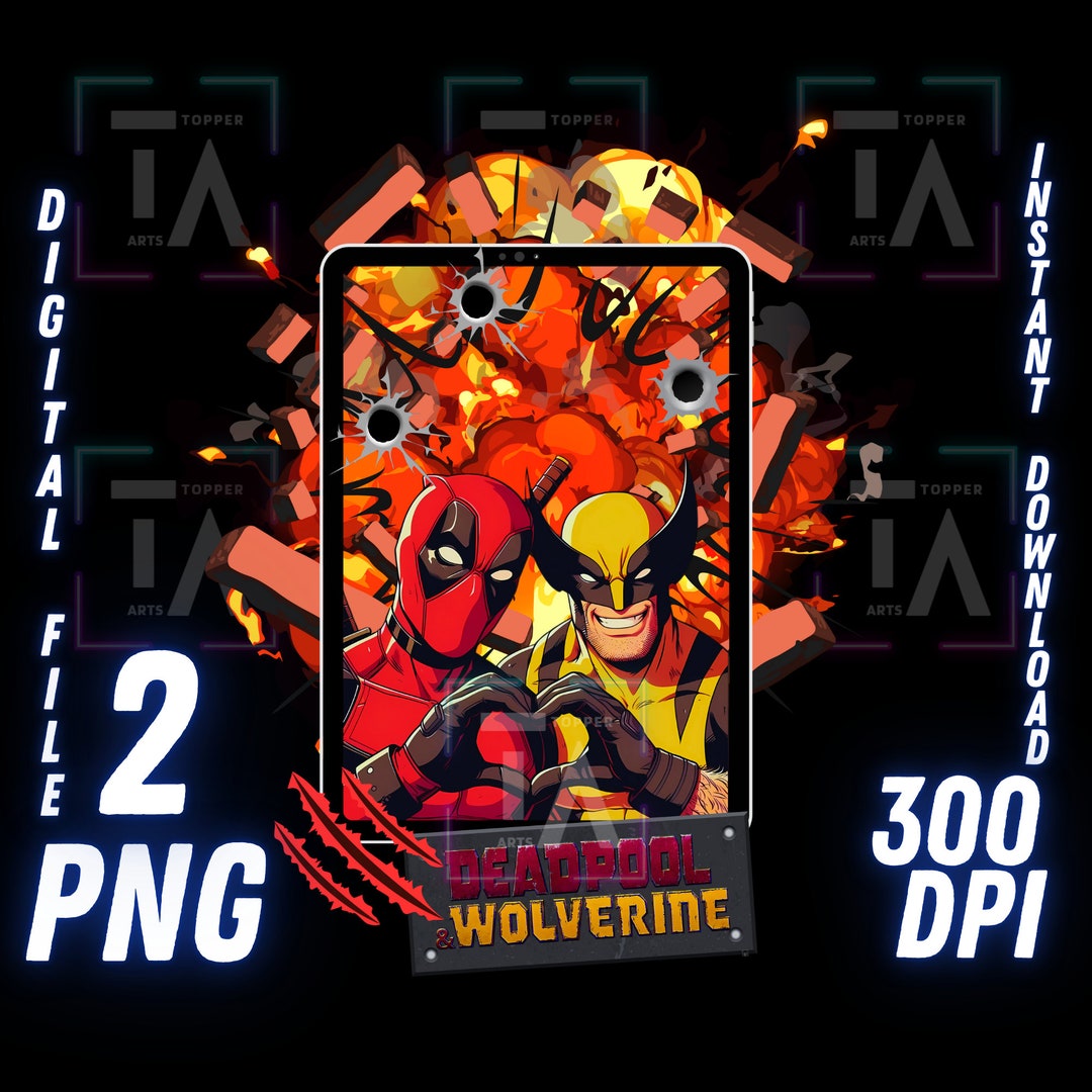Deadpool and Wolverine Png Cricut Sticker T Shirt Sublimation Wall ...