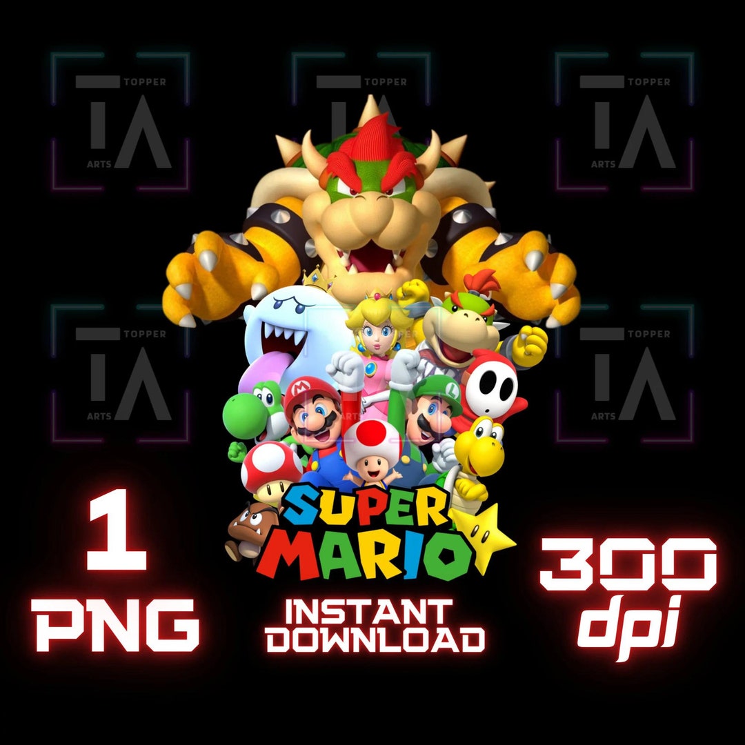 Mario Bros Clipart for Cricut PNG Transparent Image Printable Digital ...