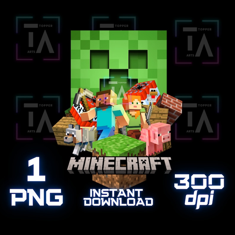 Minecraft Steve and Alex for Cricut PNG Tshirt Sublimation Sticker ...