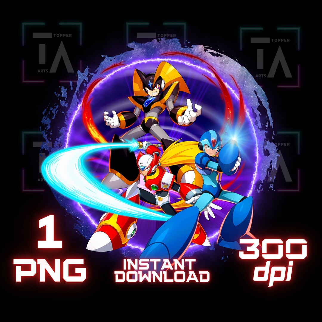 Megaman & Protoman PNG Clipart: T-shirt Sublimation (digital Download ...