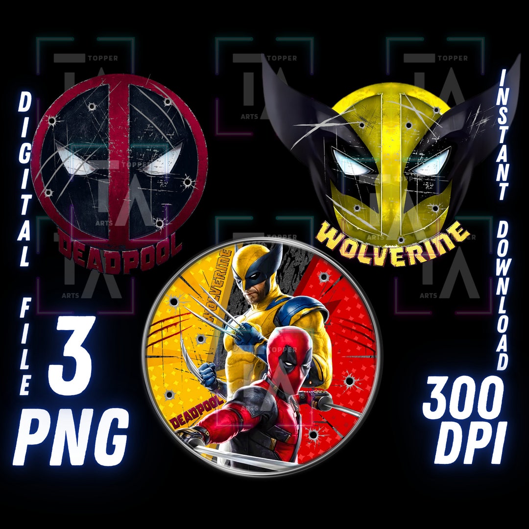 Deadpool and Wolverine Png Cricut Sticker T Shirt Sublimation Wall ...