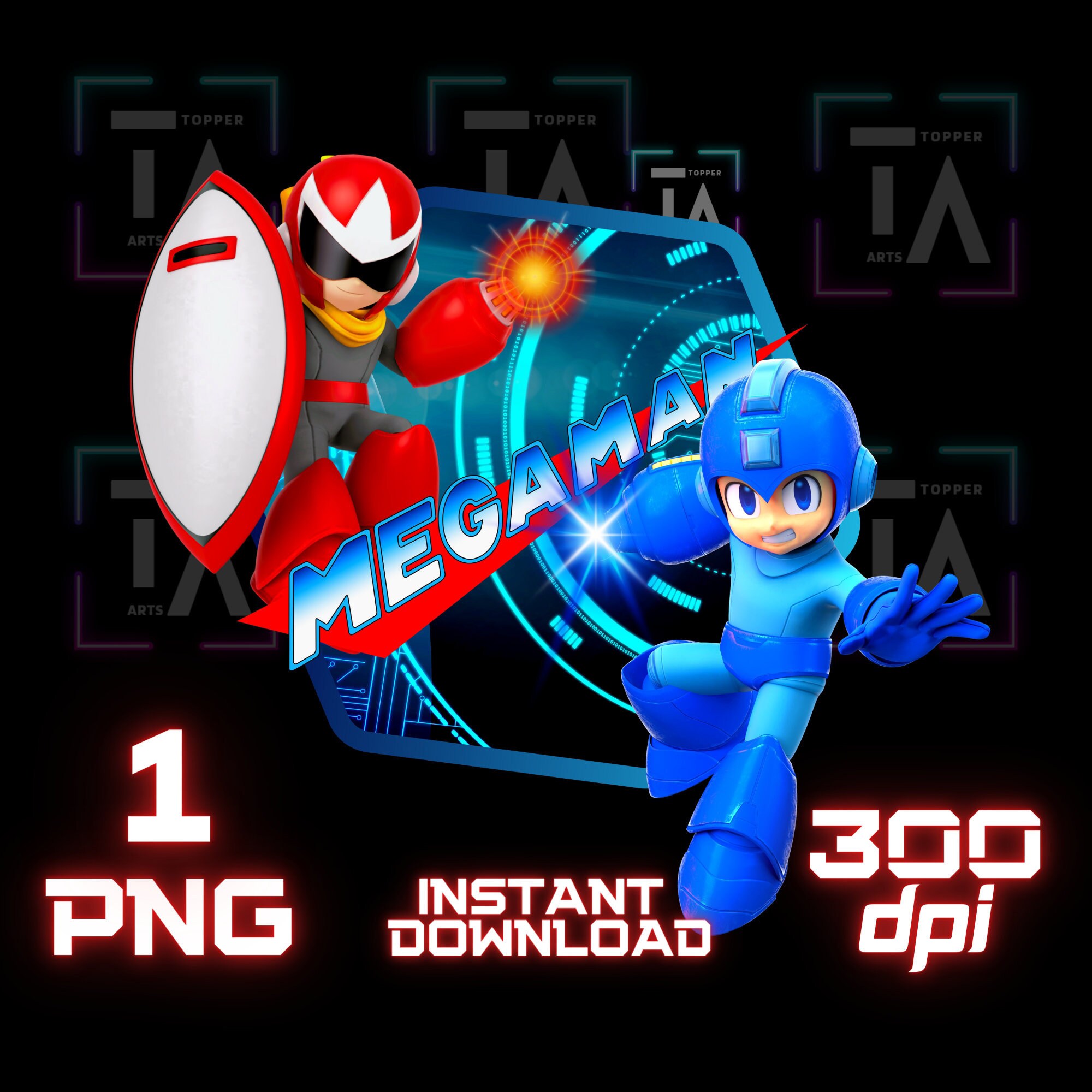 Megaman PNG Cricut T Shirt Sublimation Pin Sticker Clipart - Etsy