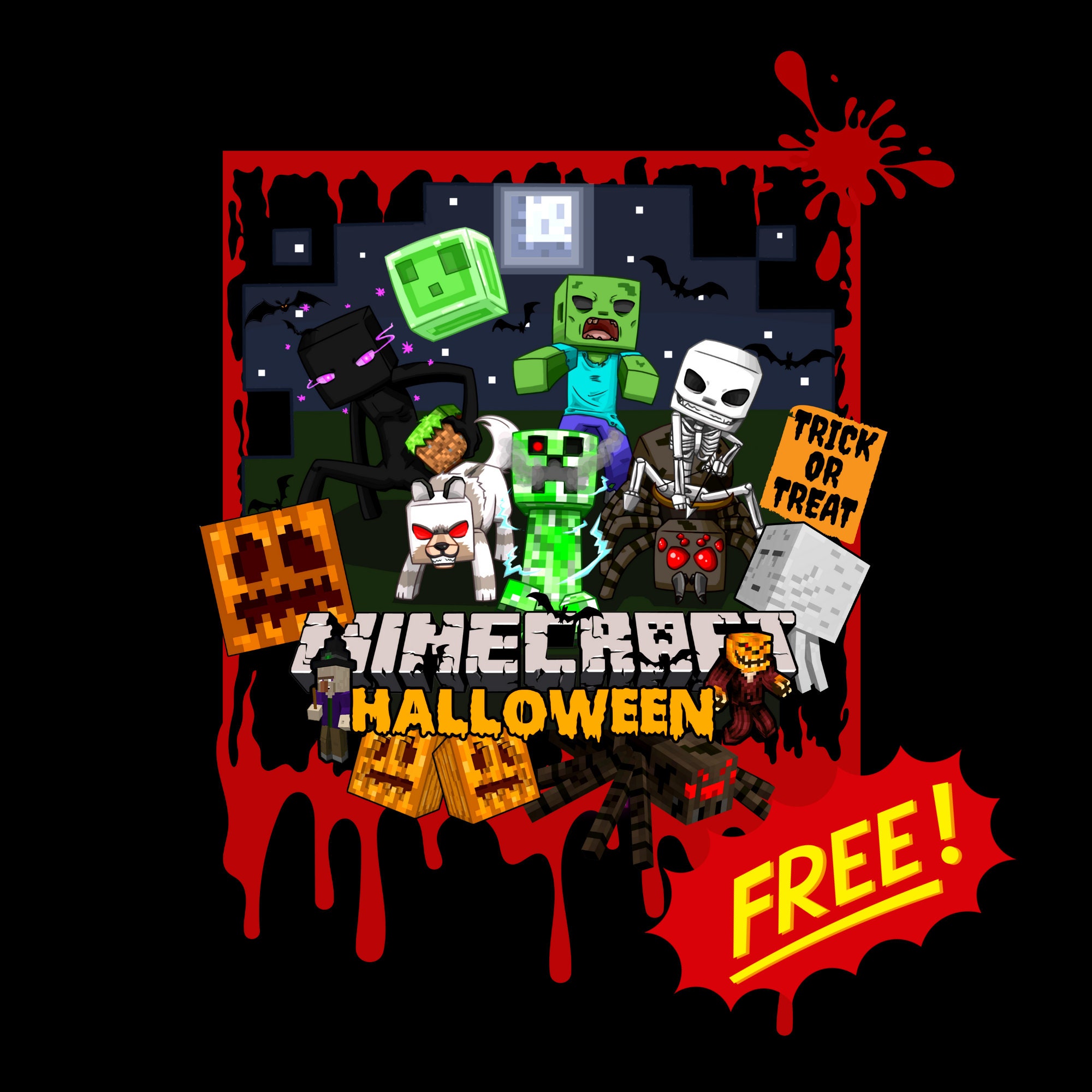 Halloween Minecraft Png, Transparent Image, Printable Craft, Digital ...