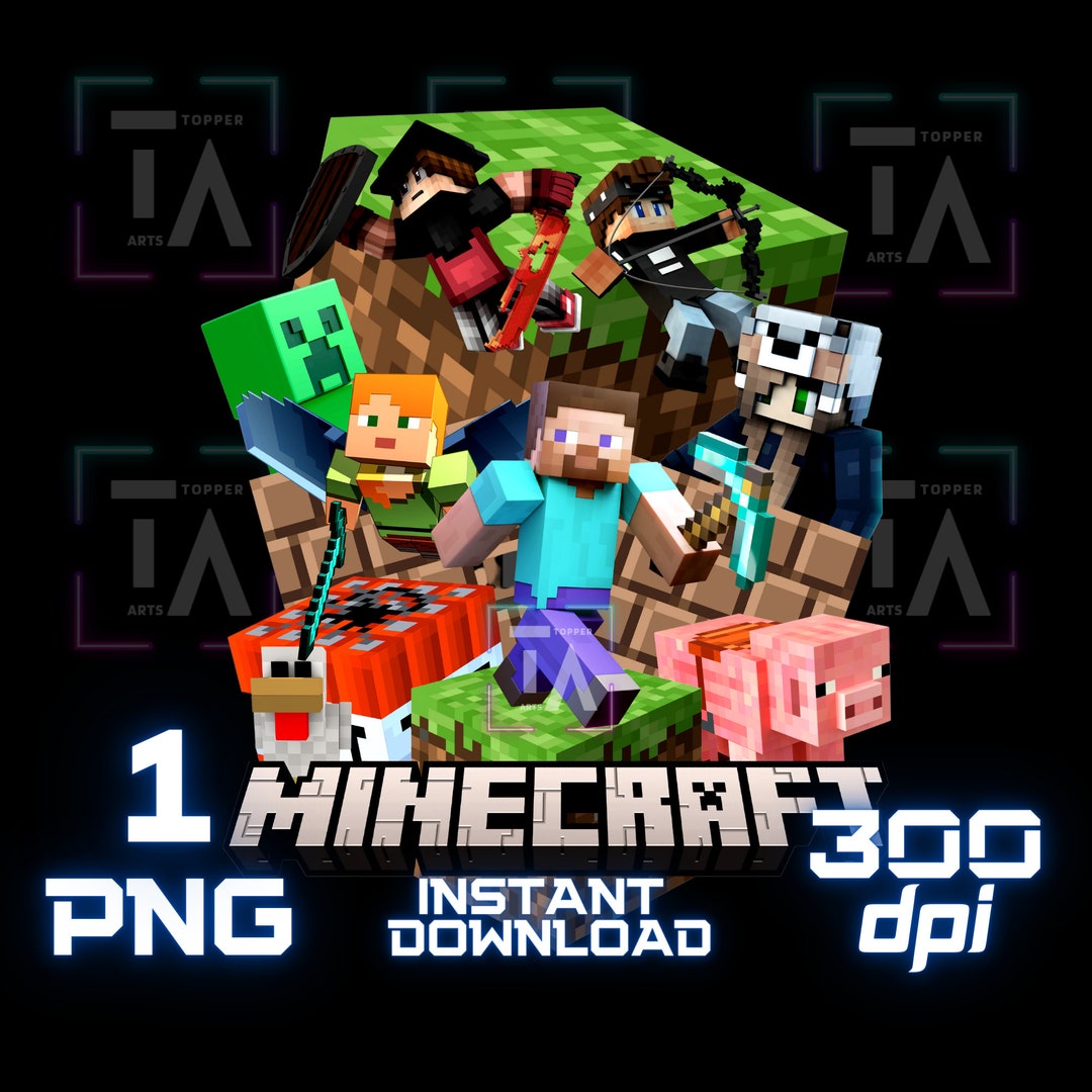 Minecraft PNG Steve Alex Cricut T Shirt Sublimation Sticker Minecrafter ...
