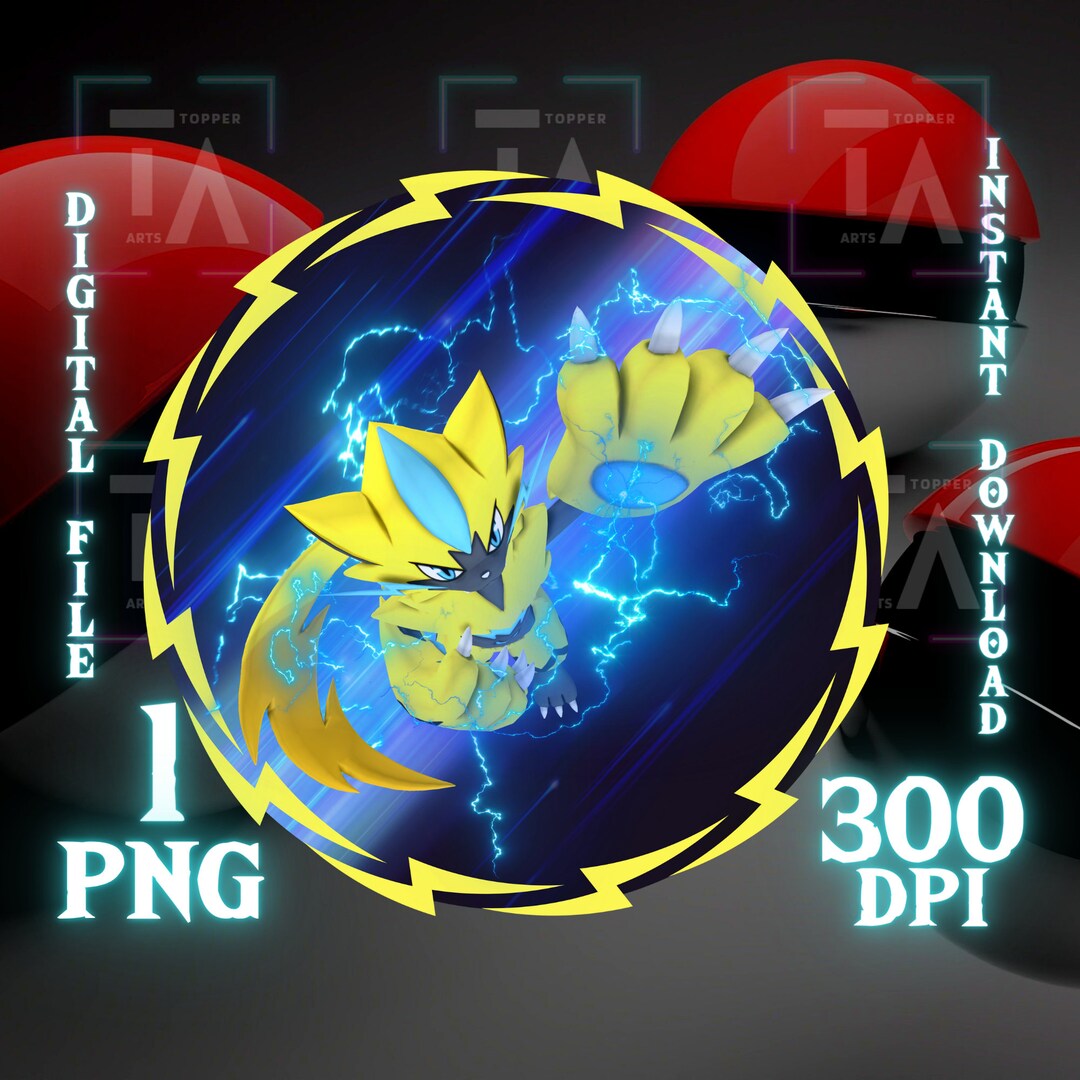 Zeraora PNG Pokemon Cricut T Shirt Sublimation Sticker Wall Paper ...