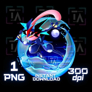 Greninja PNG, Pokemon Cricut T Shirt Sublimation Sticker Wall Paper ...