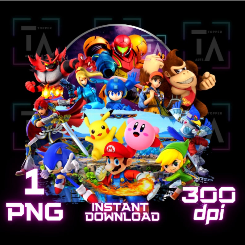 Smash Bros PNG Ultimate Clipart Transparent Image File T-shirt ...