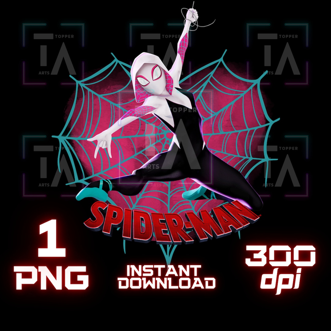 Spiderman Gwen Stacy Spiderverse Printable Image PNG for Girls Room ...