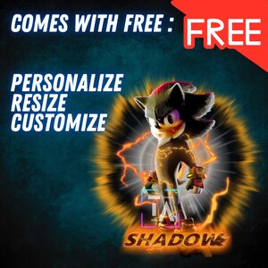 Shadow the Hedgehog PNG: Printable Sticker, Cake Topper (digital File ...