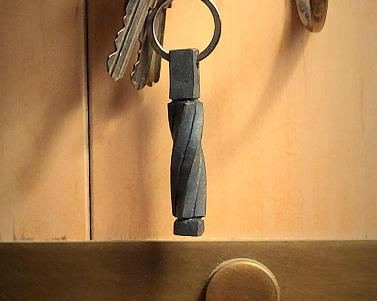 Elegant Hand Forged Twist Keychain, Gift Ideas, Blacksmith, Handmade ...