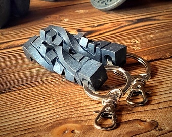 Large Hand Forged Twist Keychain, Gift Ideas, Blacksmith, Handmade ...