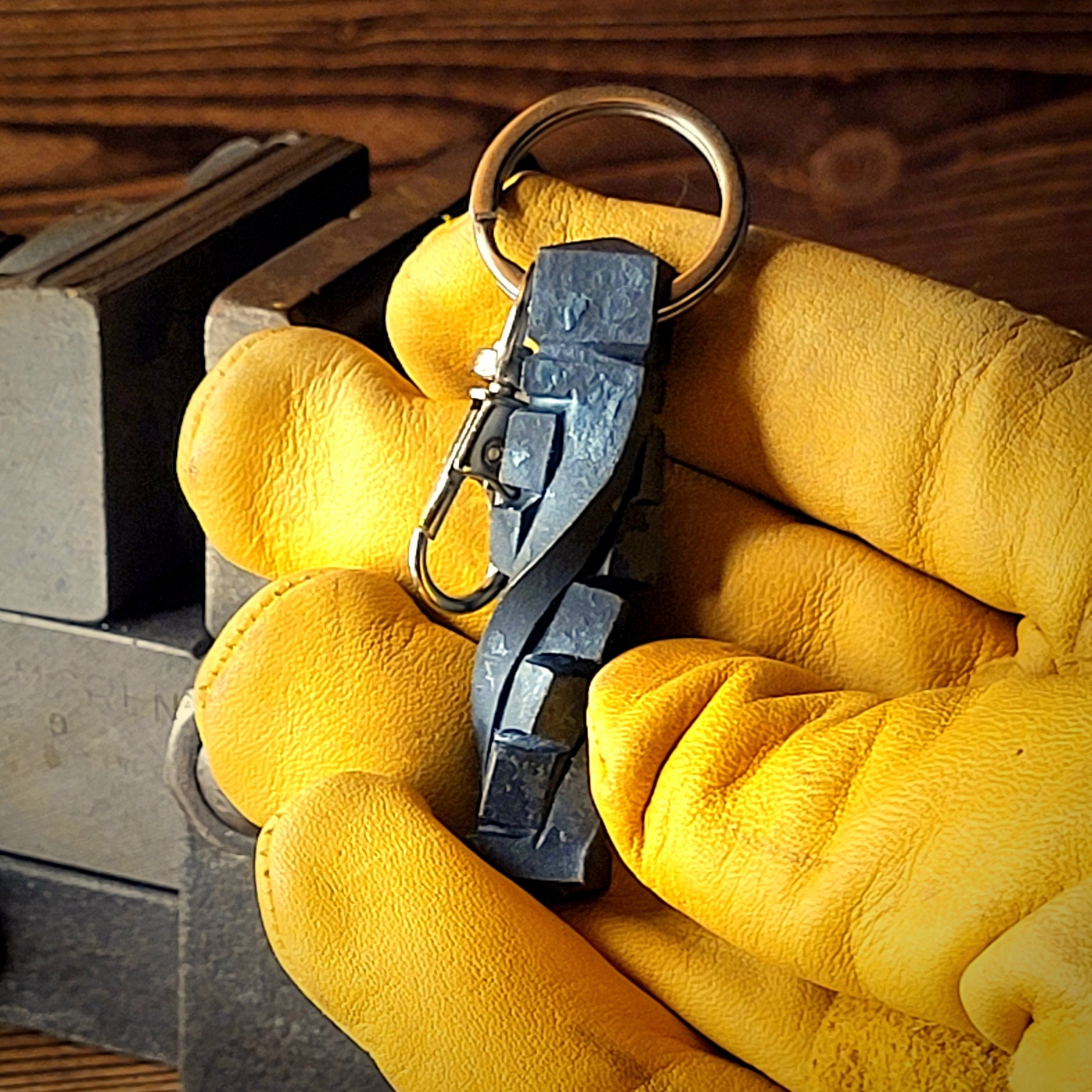 Large Hand Forged Twist Keychain, Gift Ideas, Blacksmith, Handmade ...