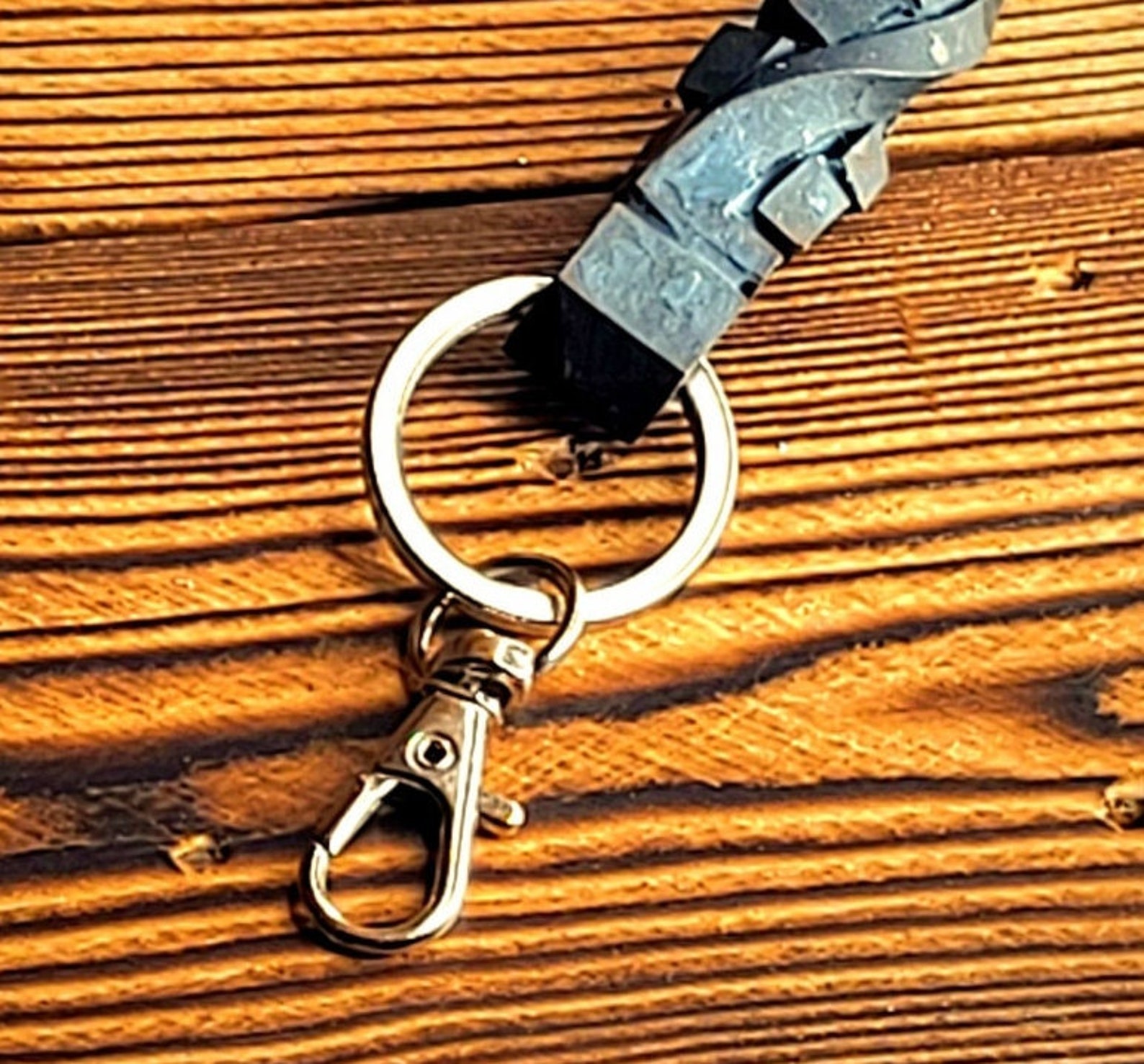 Large Hand Forged Twist Keychain, Gift Ideas, Blacksmith, Handmade ...