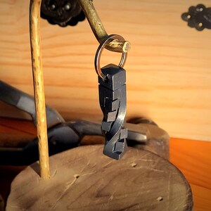 Large Hand Forged Twist Keychain, Gift Ideas, Blacksmith, Handmade ...