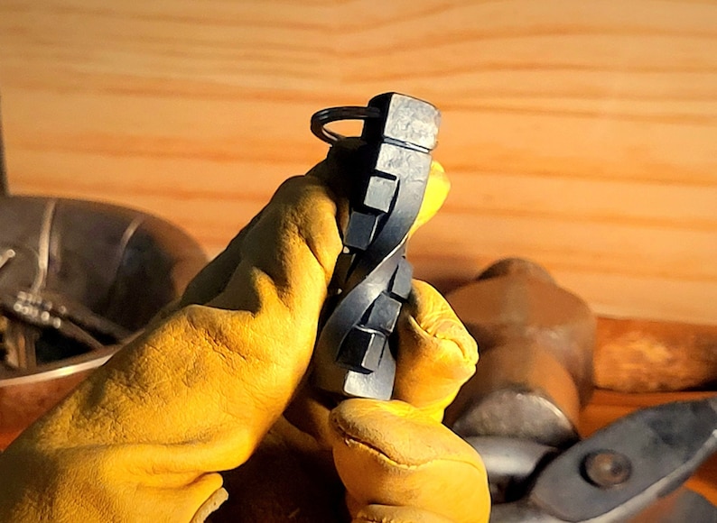 Large Hand Forged Twist Keychain, Gift Ideas, Blacksmith, Handmade ...