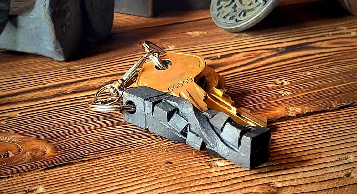 Large Hand Forged Twist Keychain, Gift Ideas, Blacksmith, Handmade ...