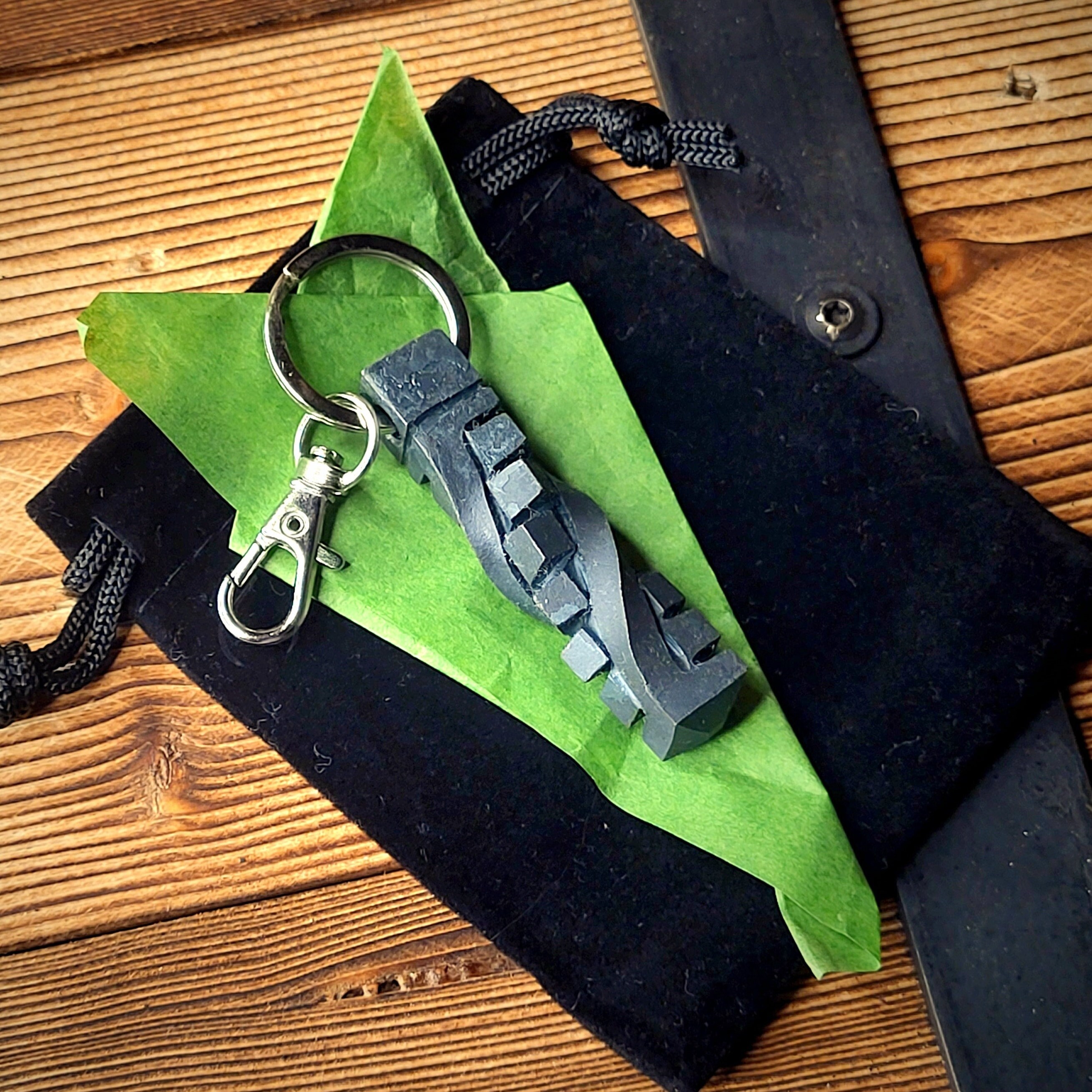 Large Hand Forged Twist Keychain, Gift Ideas, Blacksmith, Handmade ...