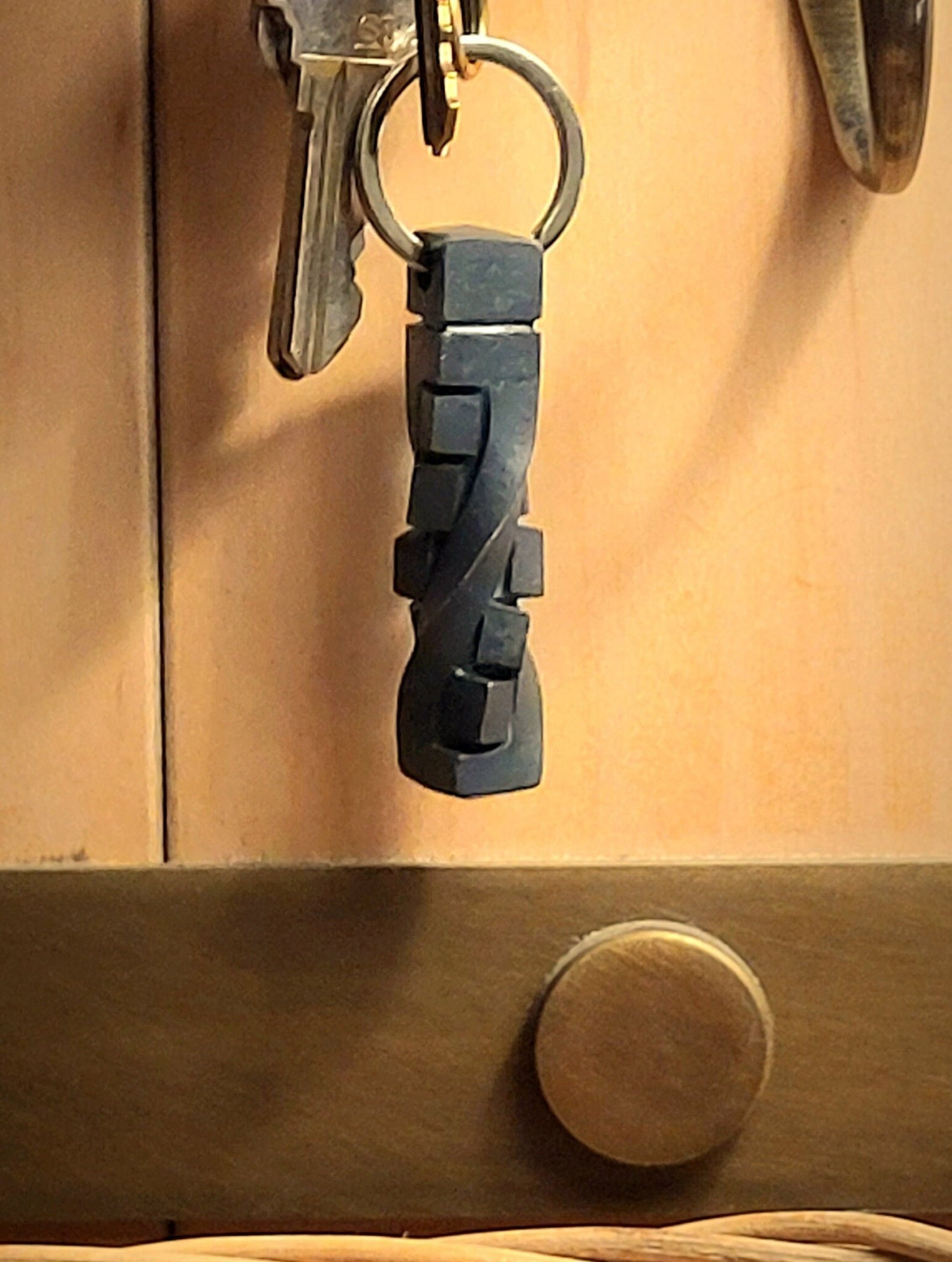 Large Hand Forged Twist Keychain, Gift Ideas, Blacksmith, Handmade ...