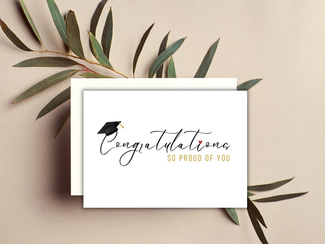 Minimalist Printable Graduation Card Instant Download Card Congrats ...