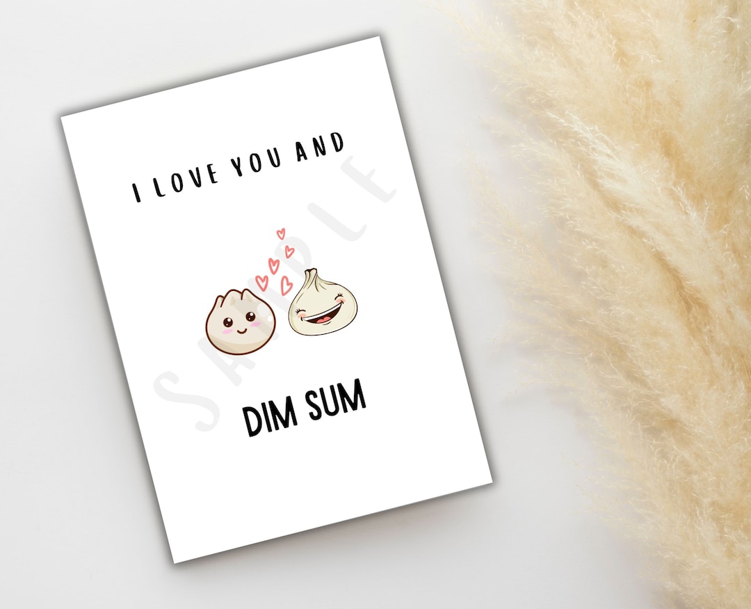 Dim Sum Printable Anniversary Card Instant Download PDF Cute Valentine ...