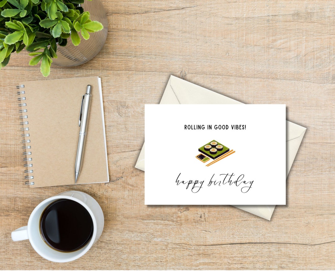 Cute Sushi Printable Birthday Card | Instant Download | Digital ...