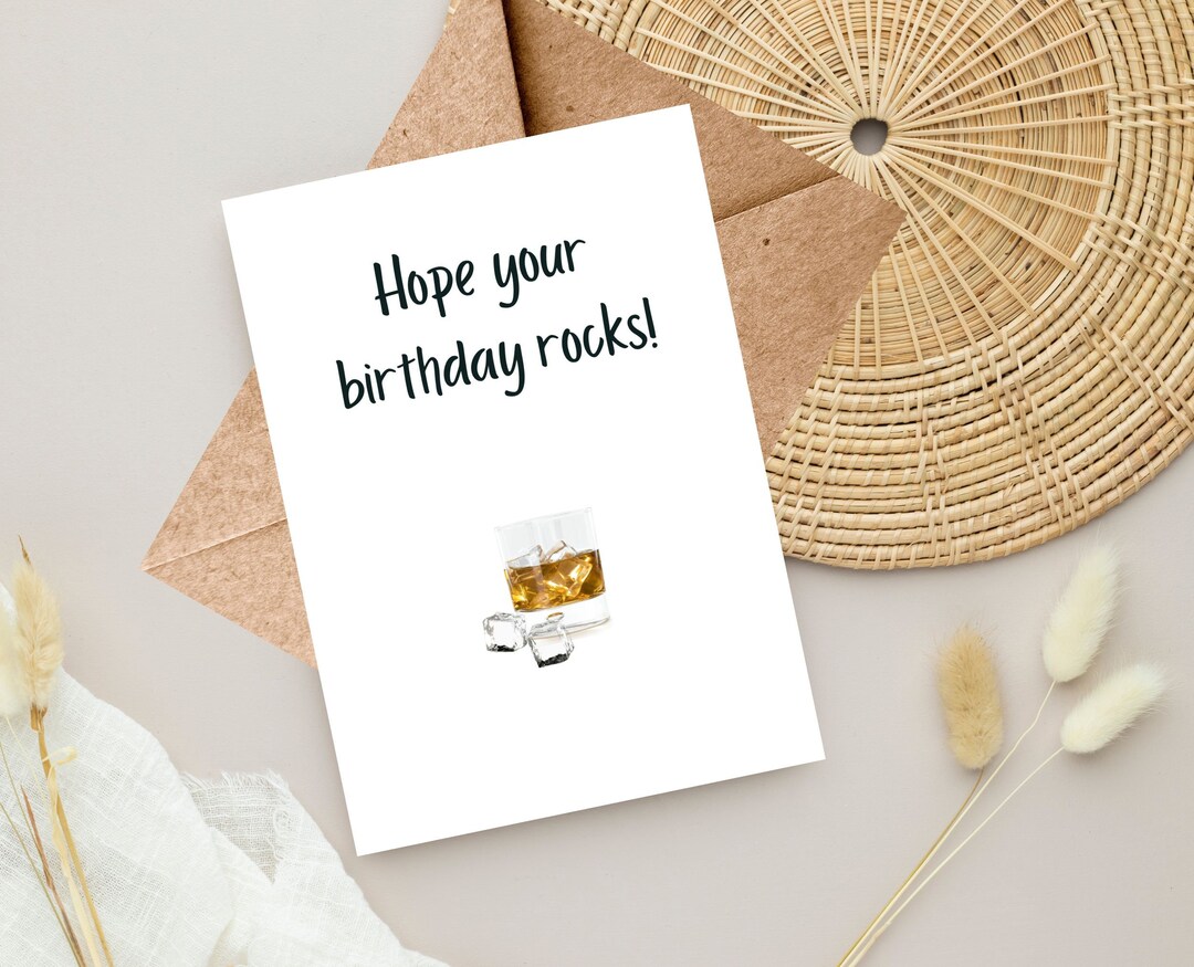 Simple Whiskey Printable Birthday Card | Instant Download | Bourbon ...