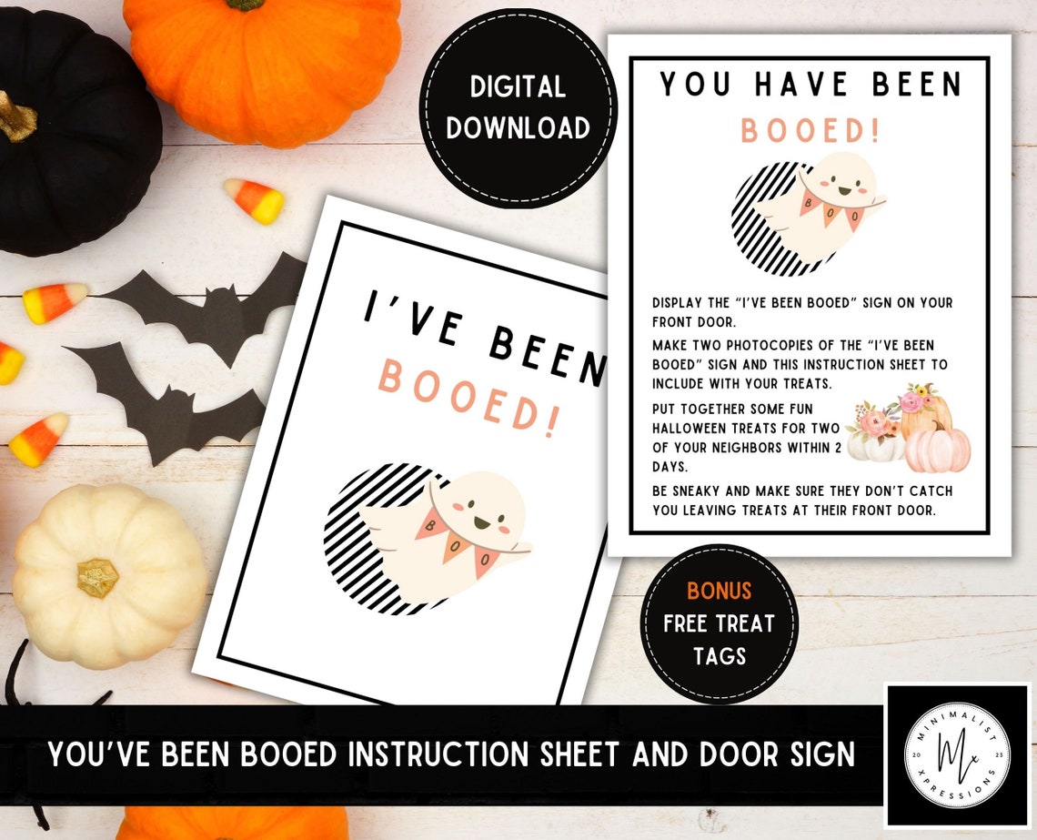 You've Been Booed Printable Instruction Sheet | Instant Digital ...