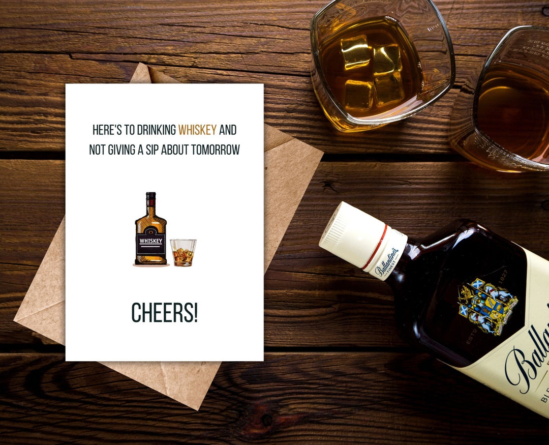 Cute Whiskey Printable Birthday Card | Anniversary Card | Celebrate ...