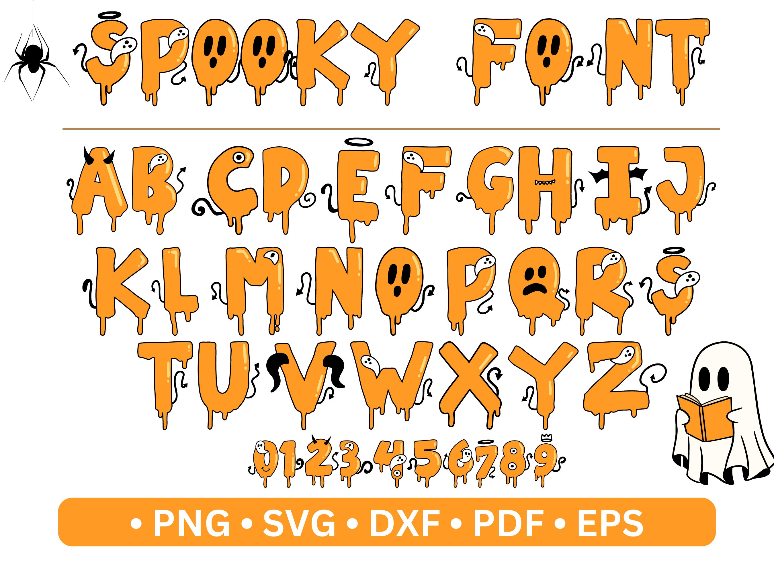 Spooky Font SVG, Spooky, Alphabet, Svg Fonts, School Font, Digital ...